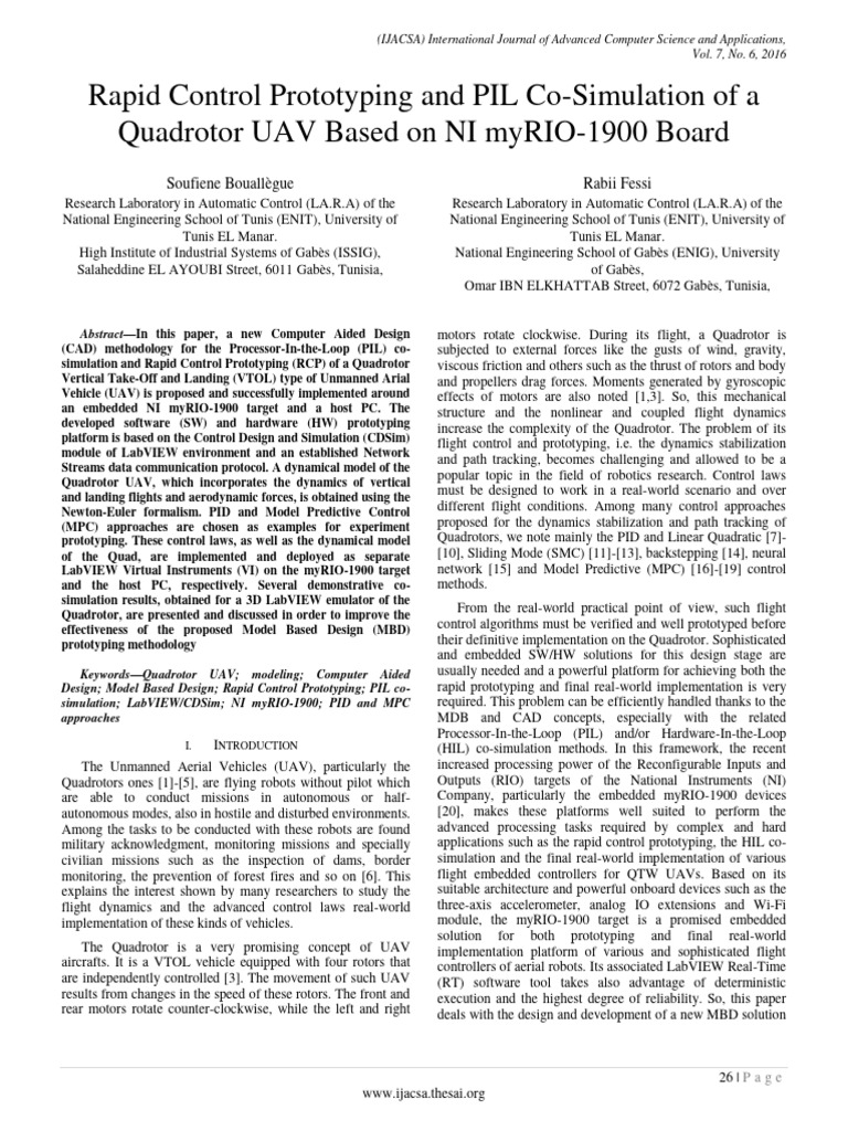 Rapid Control Prototyping and PIL Co-Simulation of | PDF | Quadcopter | Embedded System
