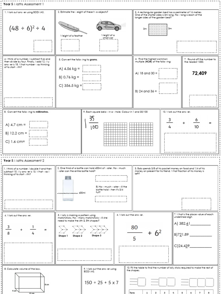 Year5 Sheet1 | PDF | Arithmetic | Mathematics
