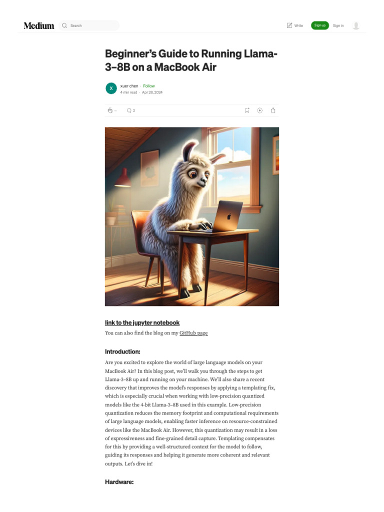 Medium Com Xuer Chen Human Beginners Guide To Running Llama 3 8b On A ...