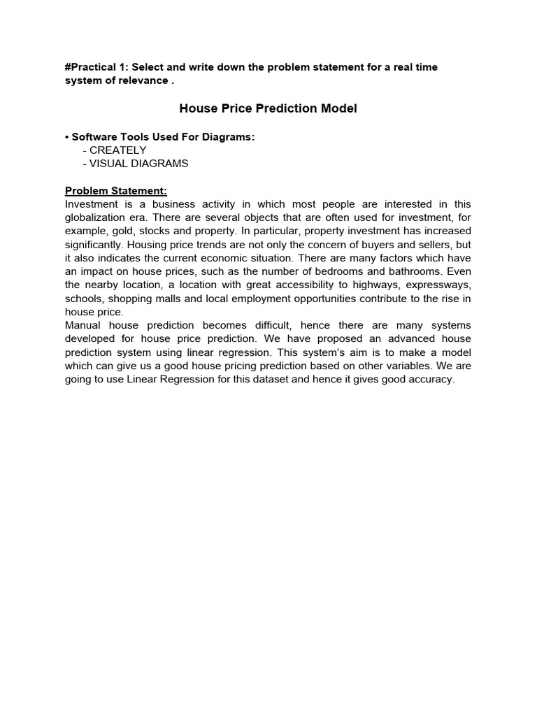 #Practical 1 - Select and Write Down The Problem Statement For A Real Time System of Relevance ...