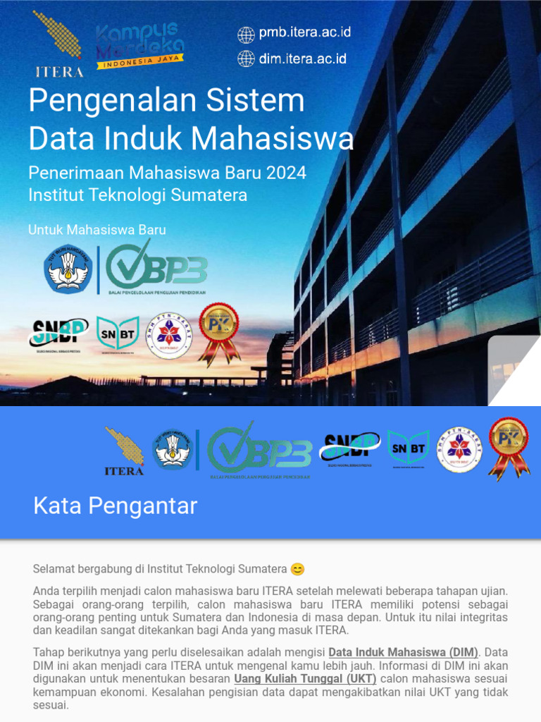 Panduan DIM ITERA 2024 | PDF Panduan DIM ITERA 2024 | PDF