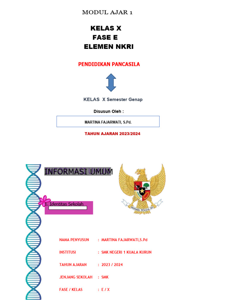 Modul Ajar PKN Kls X Fase e | PDF | Karier & Perkembangan
