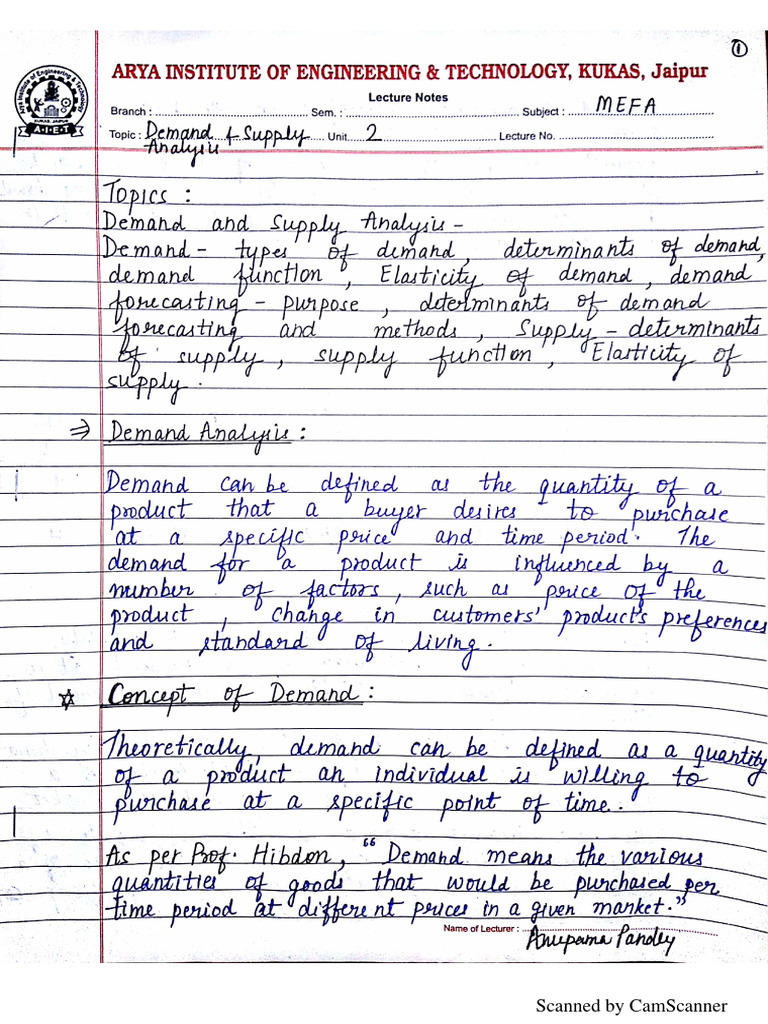 Mefa Unit 2 Notes | PDF