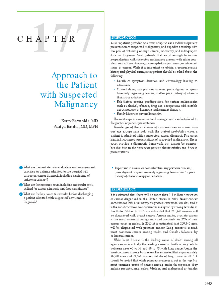 Approach To The Patient With Suspected Malignancy | PDF | Cancer ...