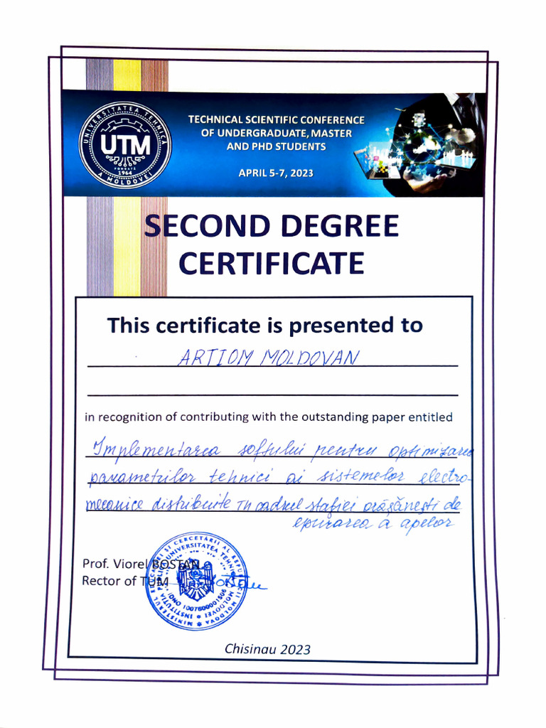 UTM 2023 Student Conference Certificate | PDF | Science & Mathematics