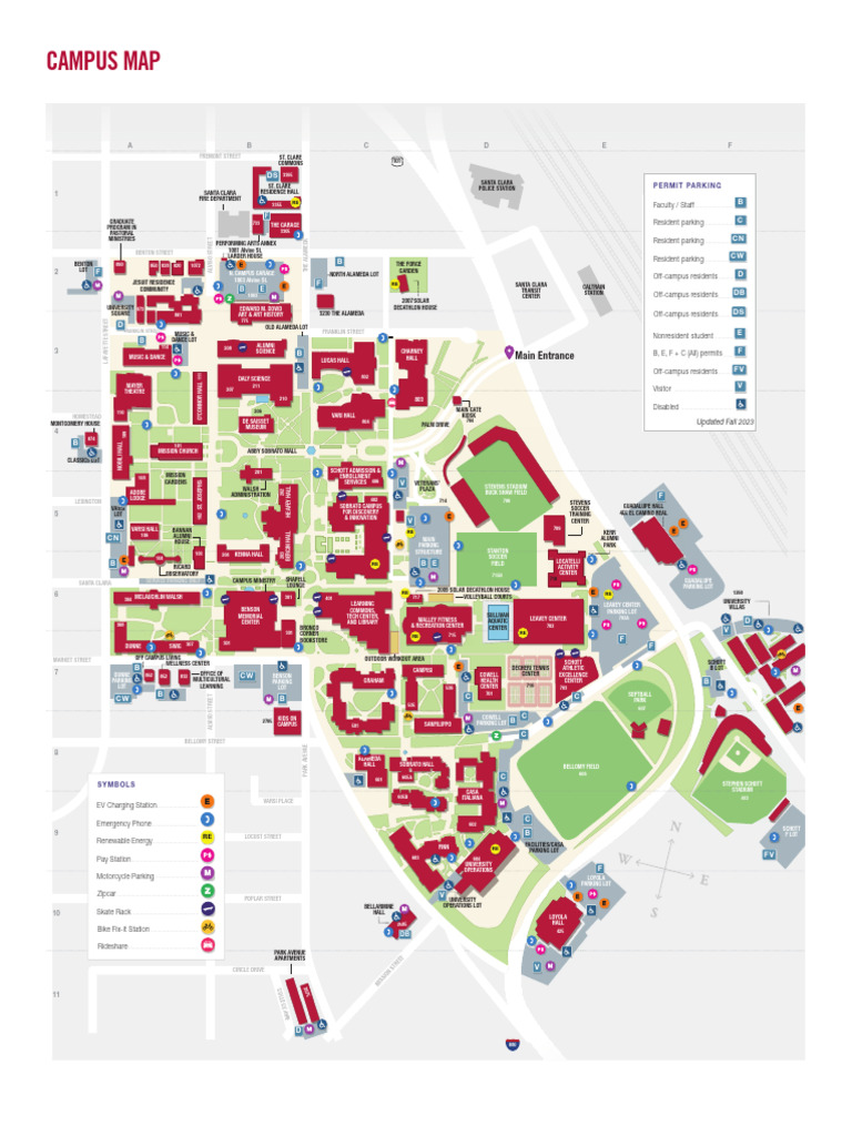 Santa Clara University Campus Map | PDF | Land Transport | Transport
