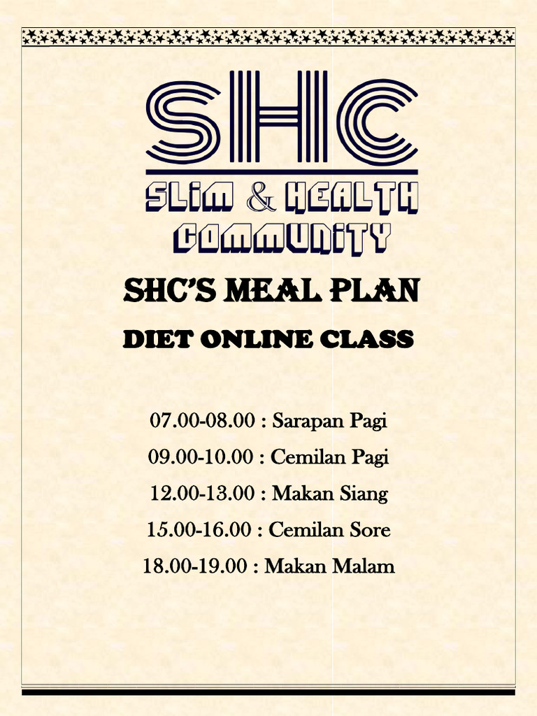 SHC'S Meal Plan For Man Fixed | PDF