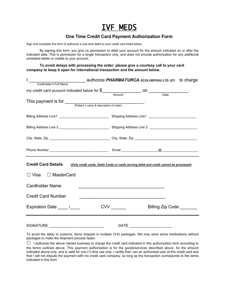 Payment Authorization Form | PDF | Credit Card | Debit Card