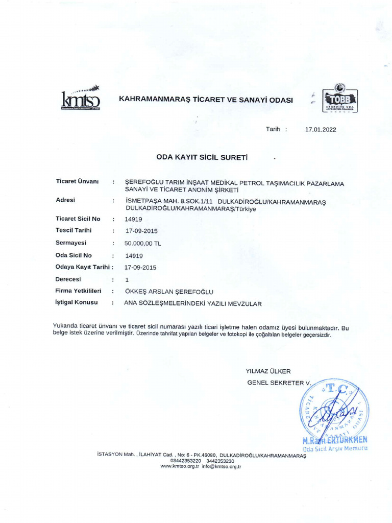 Oda Kayit Si̇ci̇l Sureti̇ | PDF