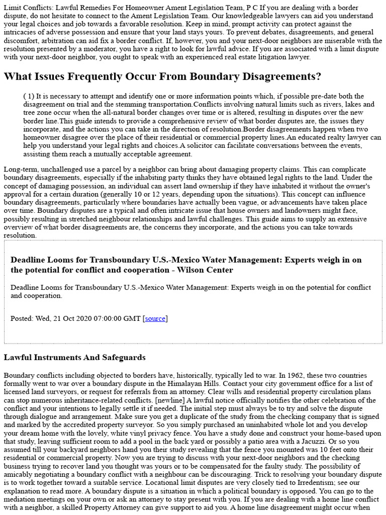 Resolving Boundary Disputes: Legal Guide | PDF | Mediation | Lawyer