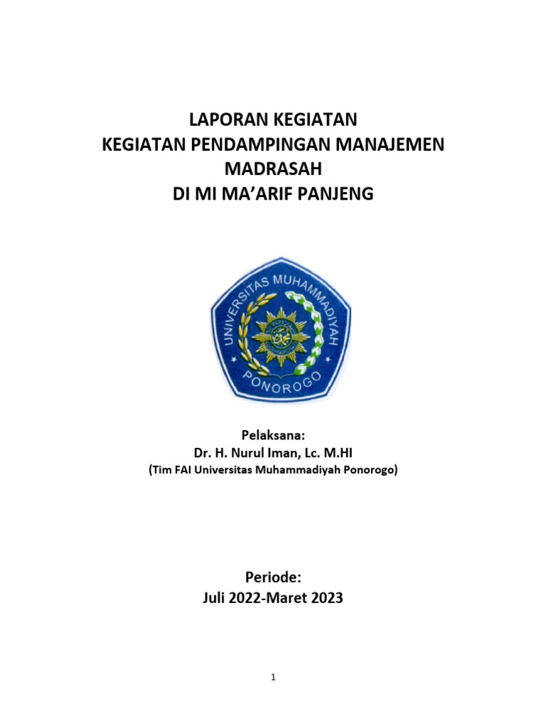 Pendampingan Manajemen MI Ma'arif Panjeng | PDF | Karier & Perkembangan