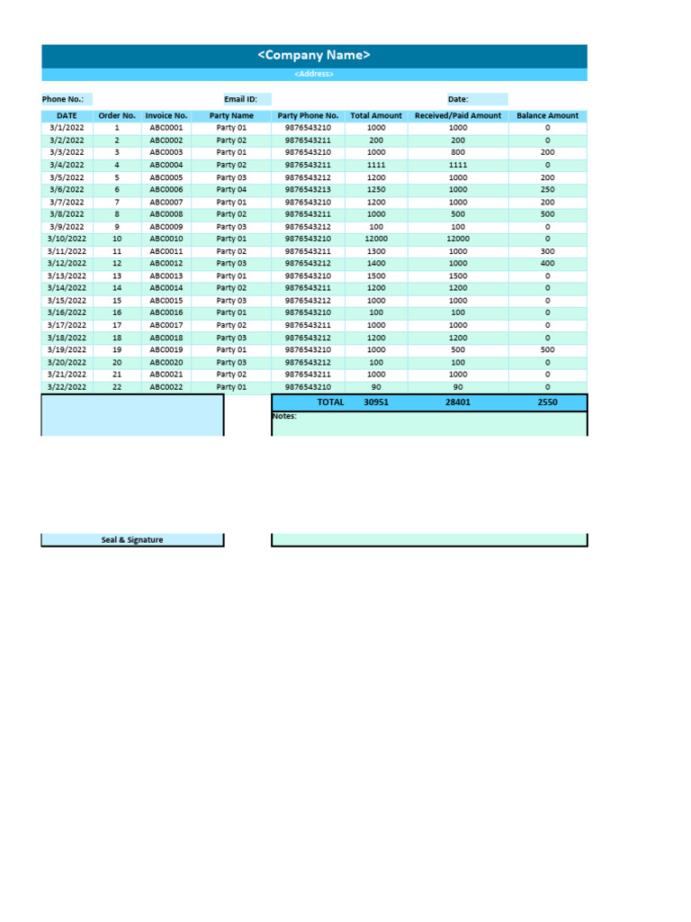 Daily Sales Report Format in Excel 02 | PDF | Finance & Money ...
