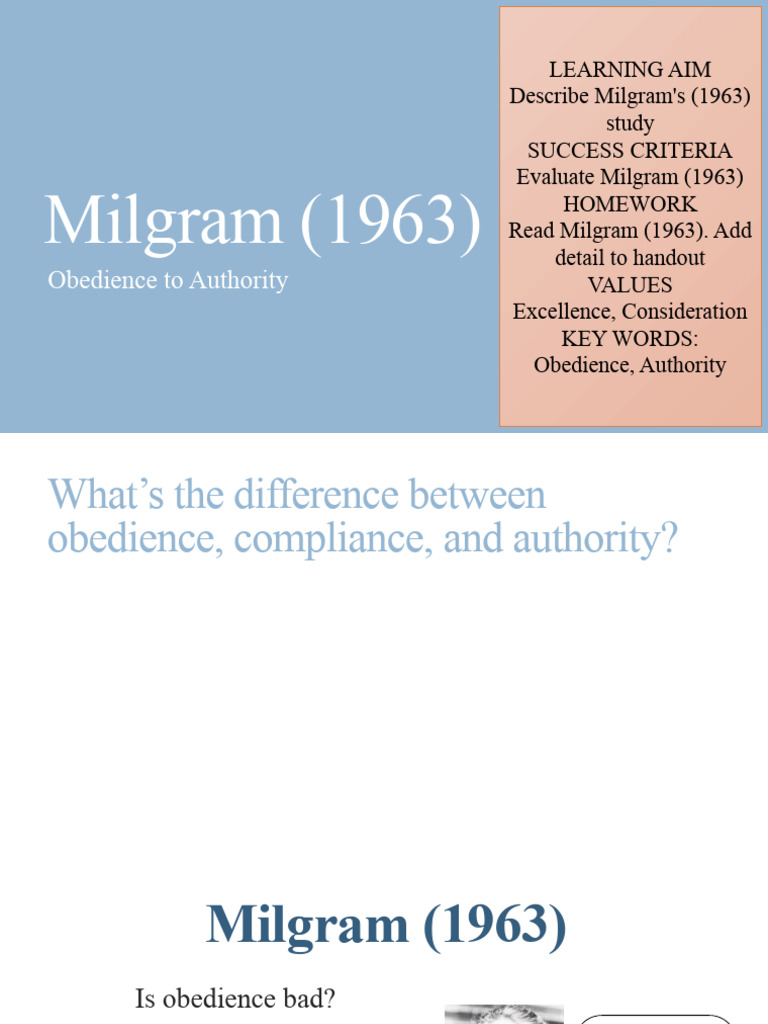 02 - 04. Milgram Experiment Ppt. ALL - Edt | PDF | Obedience (Human ...