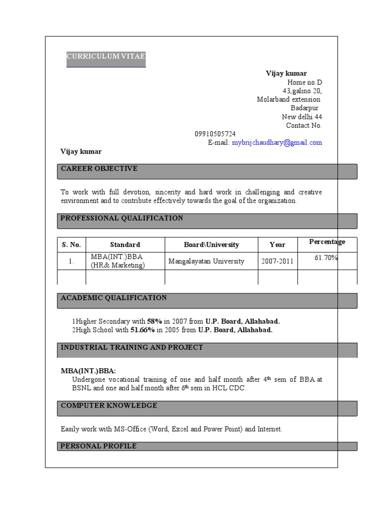 Vijay Resume | PDF | Career & Growth | Business