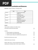 IGCSE Biology: Coordination & Response Notes | PDF