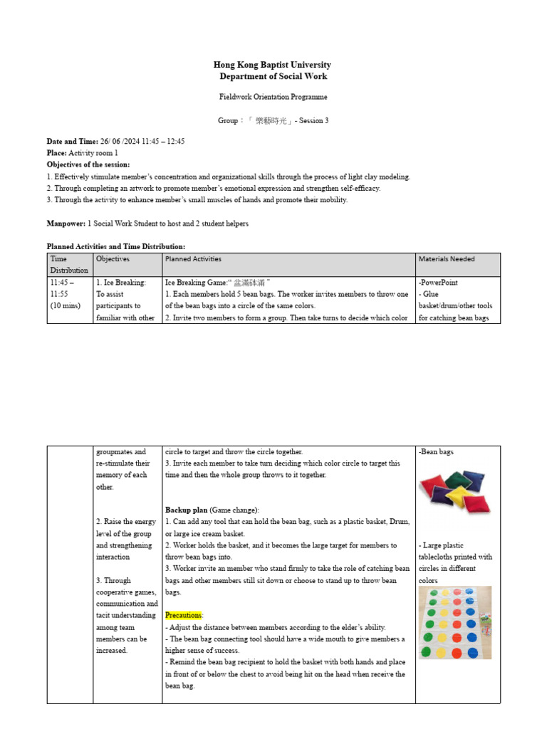 Group - Session Plan 3 - vr.1 | PDF | Creativity | Psychology
