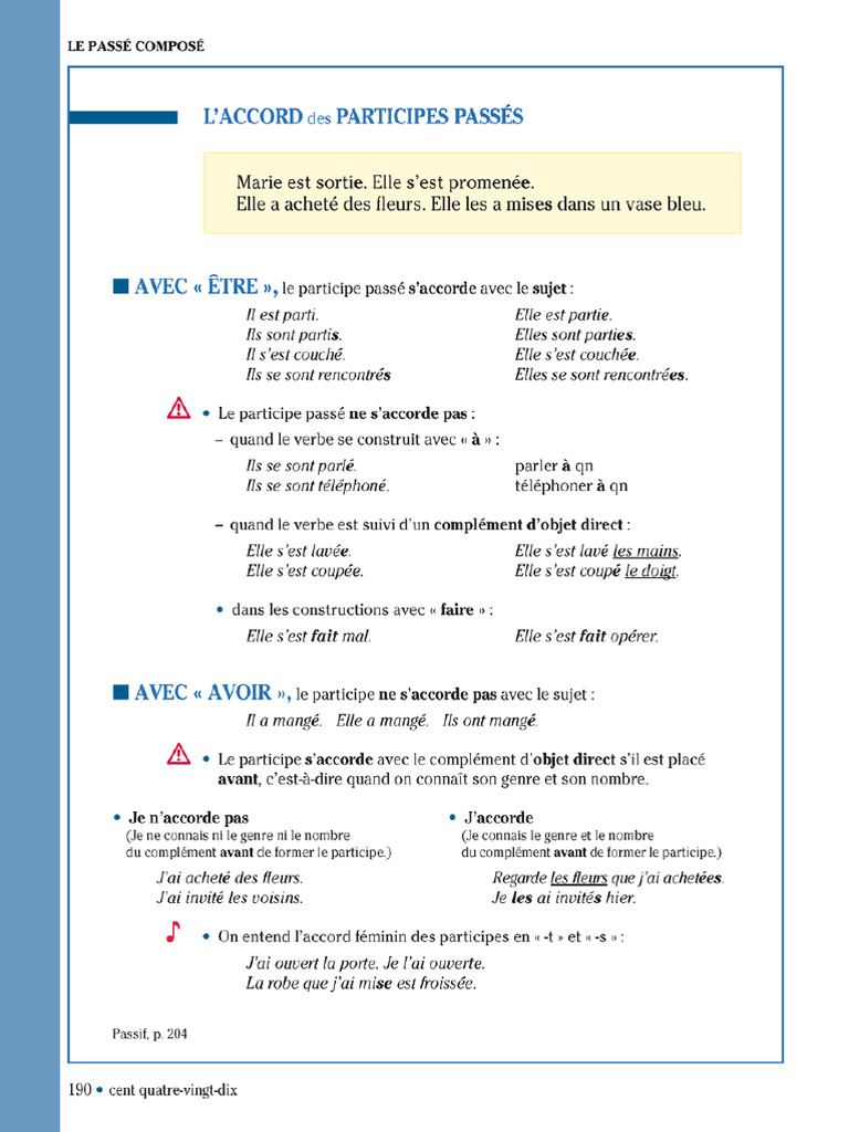 L'accord Du Participe Passé | PDF