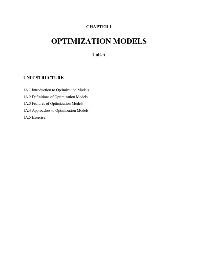 Optimization Models Pdf Mathematical Optimization Conceptual Model 