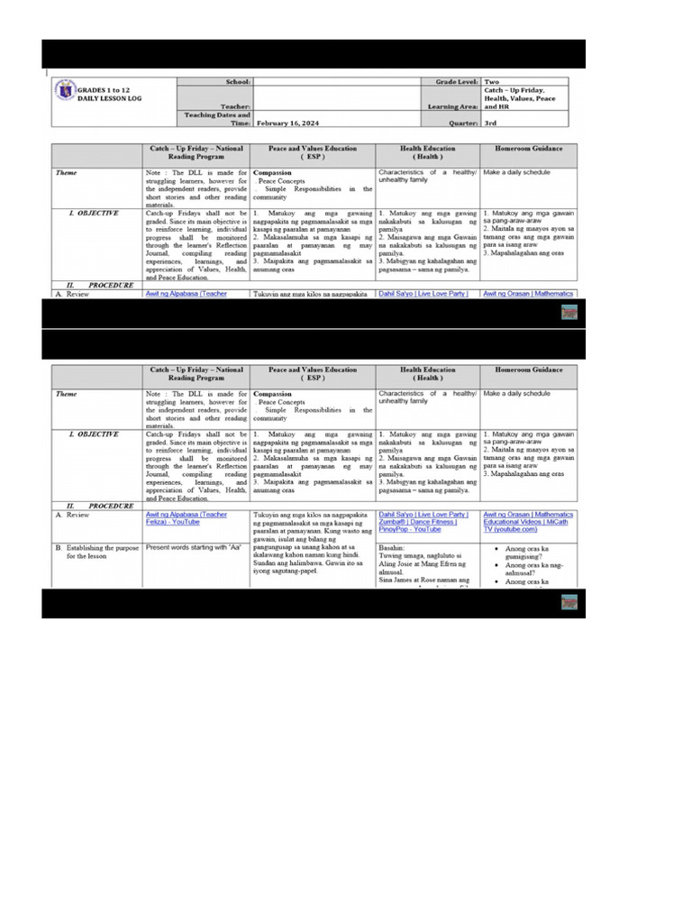 Catch Up Plan | PDF