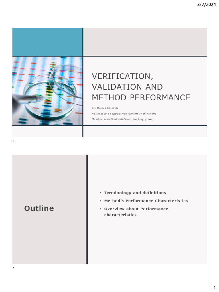 7 Verification, Validation and Method Performance | PDF | Accuracy And Precision | Analytical ...