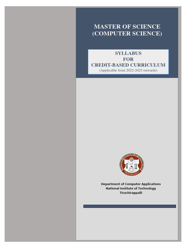 M.Sc. Computer Science Syllabus | PDF | Computer Network | Internet Of Things