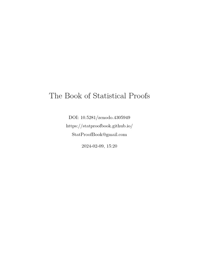 Stat Proof Book | PDF | Normal Distribution | Probability Distribution