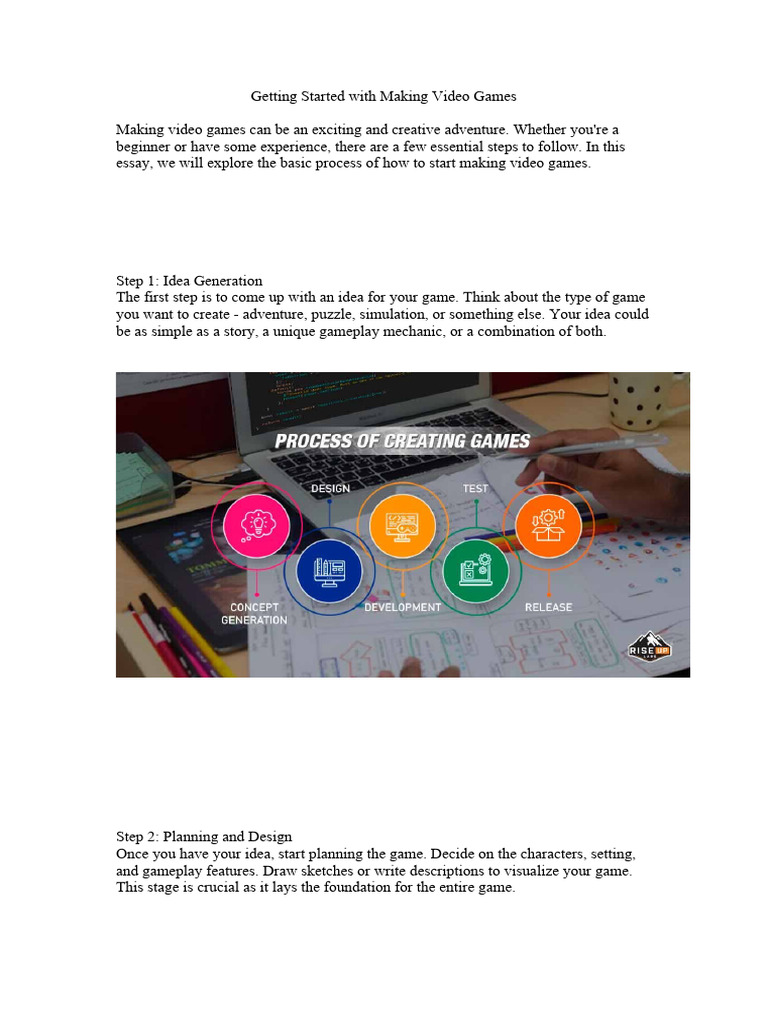 Getting Started With Making Video Games | PDF | Video Games | Idea