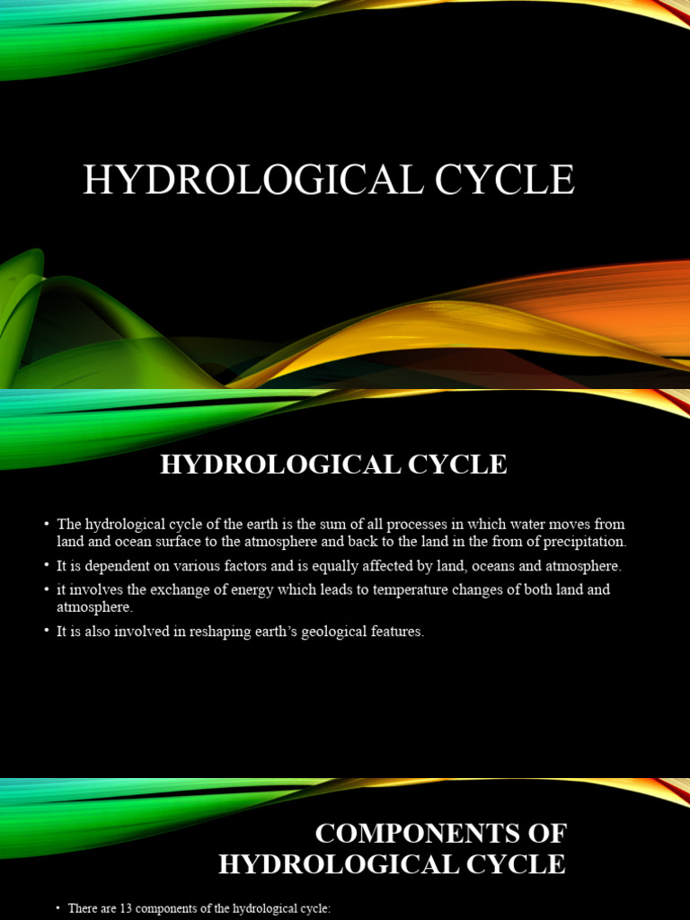 Lecture 2 Hydrological Cycle and Hydrological Budget Equation | PDF ...