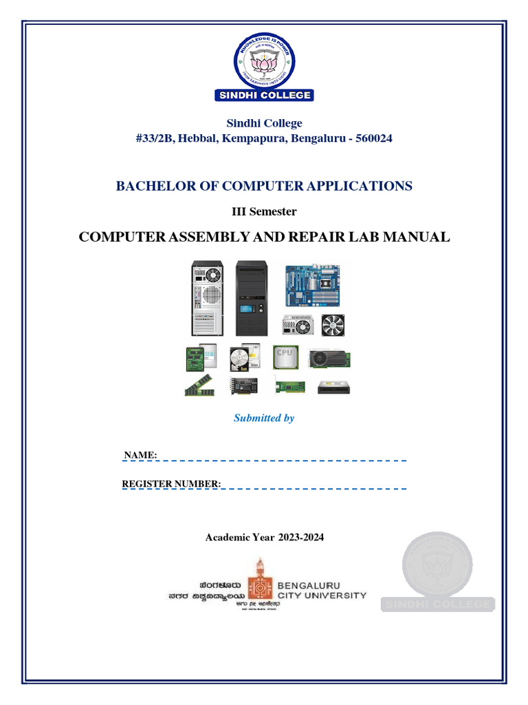 Computer Assembly and Repair Manual | PDF | Bios | Installation ...