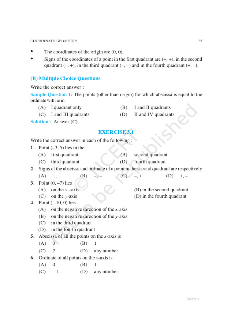 Co-Ordinate Geometry MCQ | PDF | Cartesian Coordinate System | Mathematics
