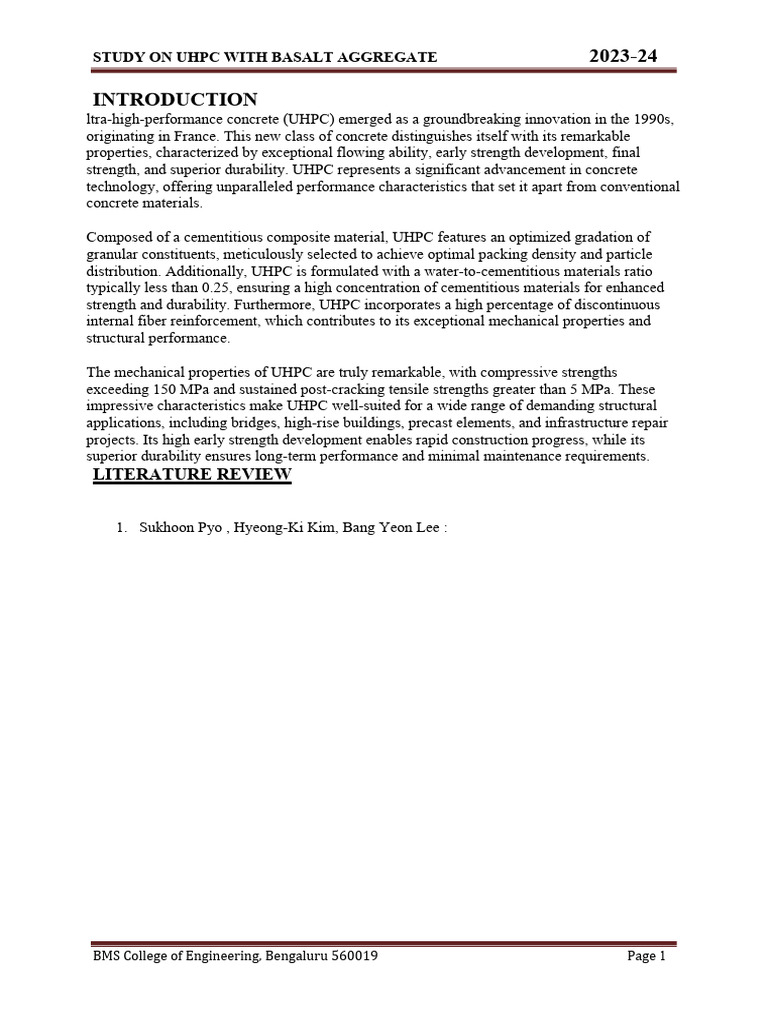 Project Phase 1 Report | PDF | Concrete | Cement