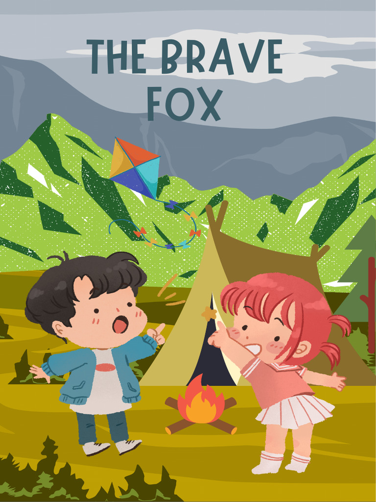 Green Chibi Illustration Kids Story Brave Adventure Book Cover | PDF