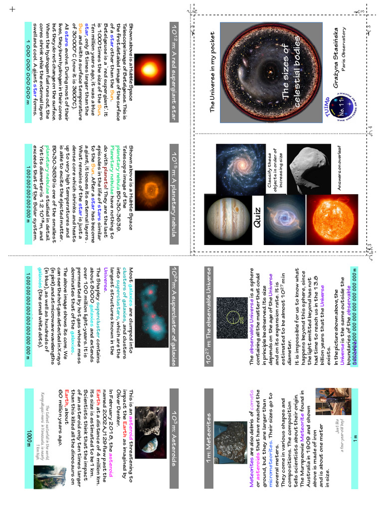 Sizes of Celestial Bodies Explained | PDF | Stars | Sun