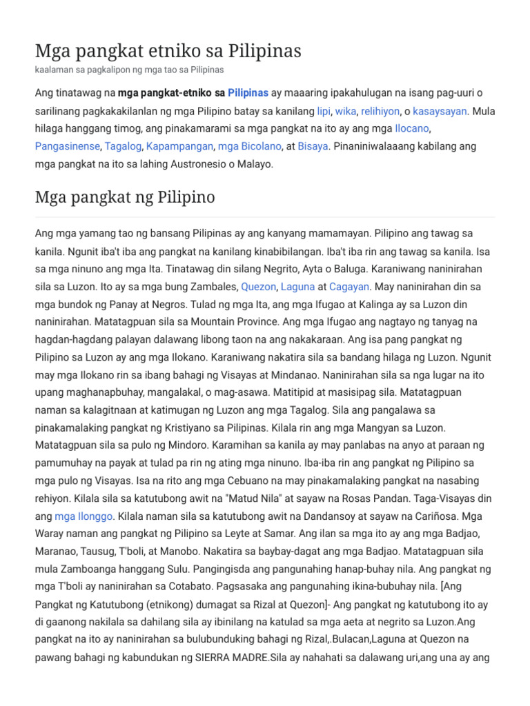 Mga Pangkat Etniko Sa Pilipinas - Wikipedia, Ang Malayang Ensiklopedya ...