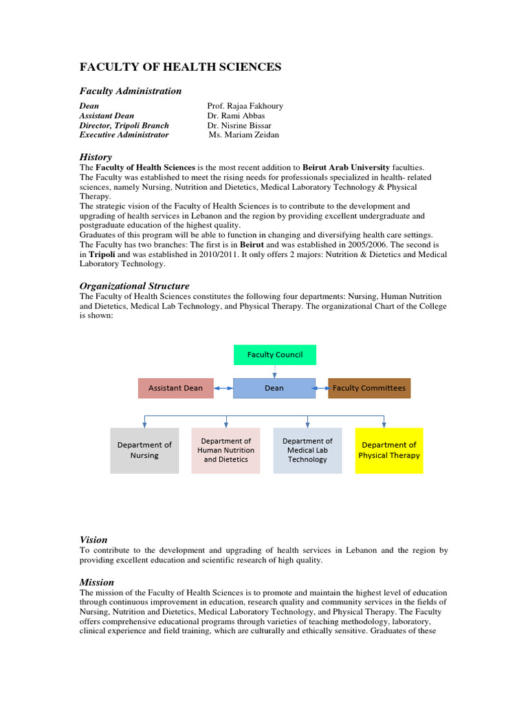 Faculty of Health Sciences | PDF | Nursing | Microorganism