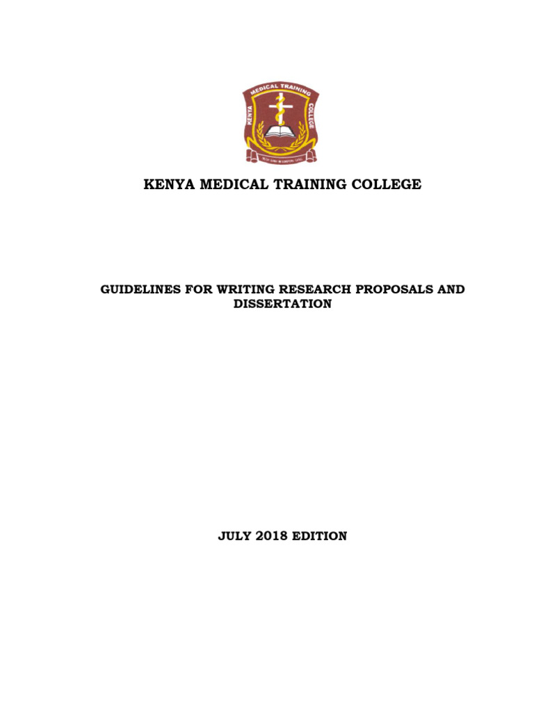 Guidelines For KMTC Research Proposal & Dissertation | PDF | Thesis | Data