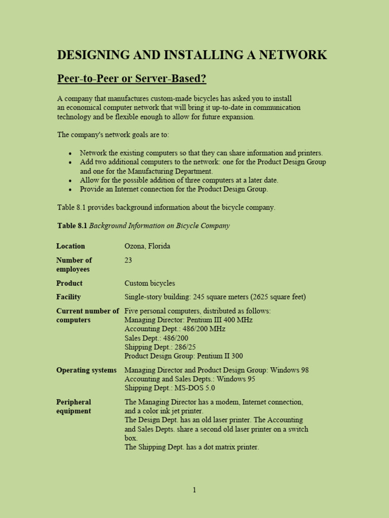 Lesson_9_DESIGNING AND INSTALLING A NETWORK | PDF | Databases | Computer Network