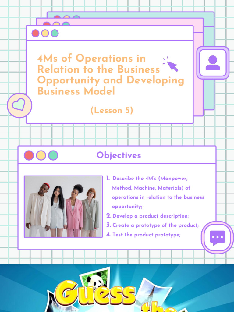 Entrep Lesson 5 4Ms | PDF | Business Model | Product (Business)