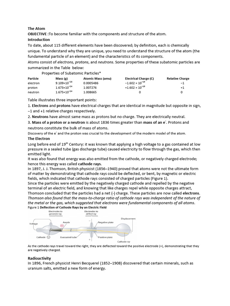 2021 CHE2415 Atomic Structure | PDF | Atomic Orbital | Atomic Nucleus