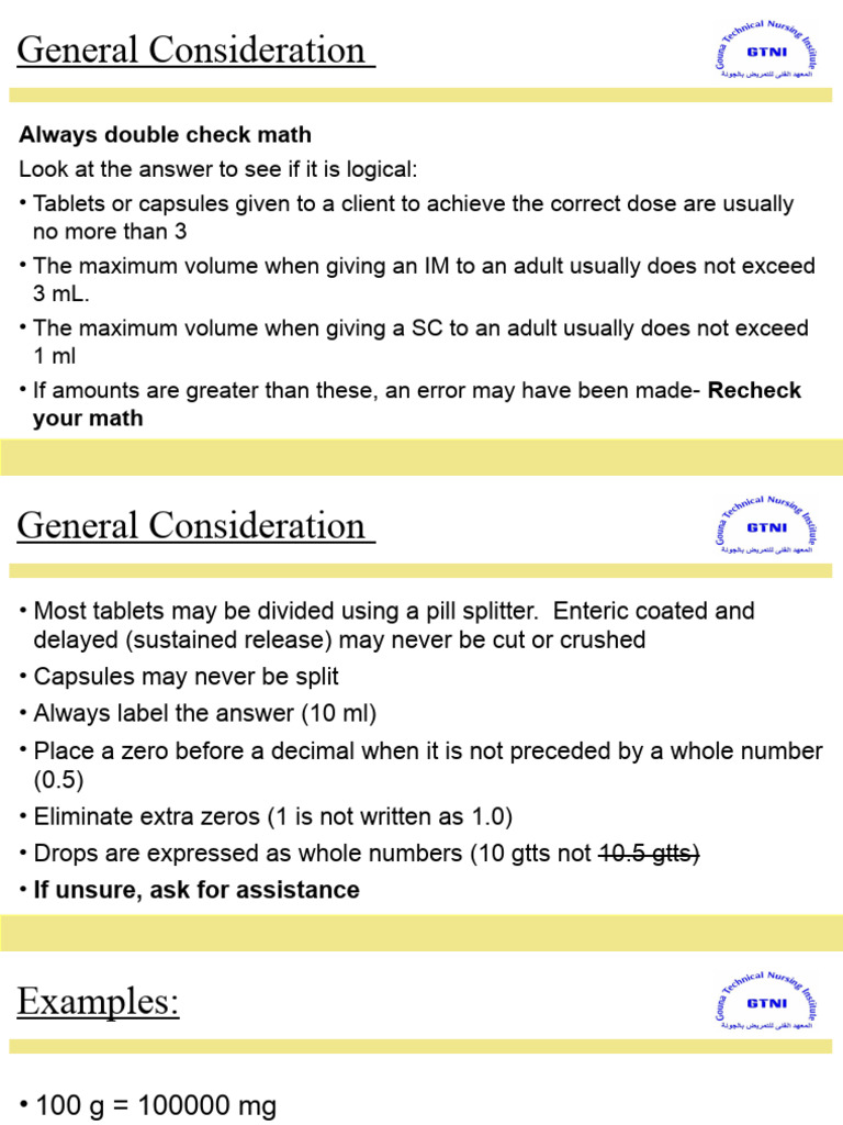 Dosage Calculation Guidelines | PDF