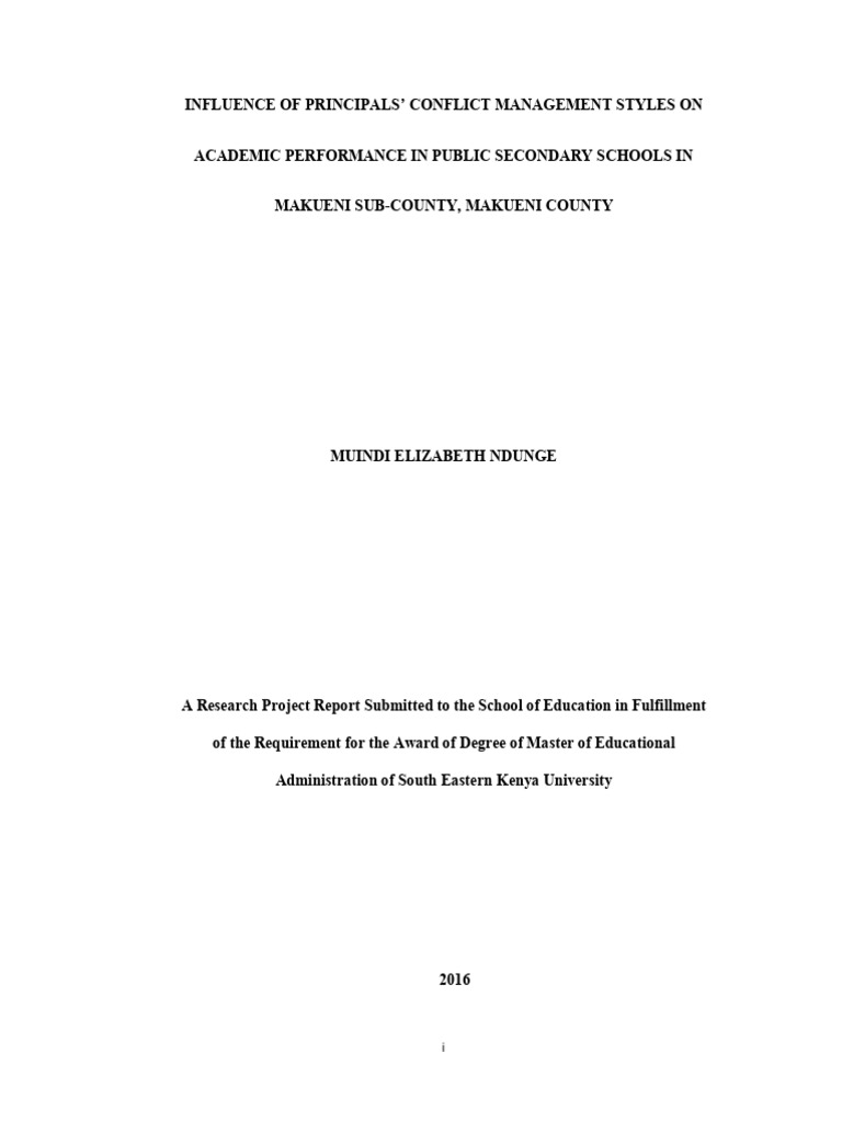 Muindi Influence-Of... | PDF | Leadership | Teachers