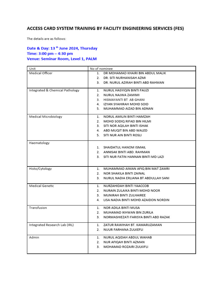 Access Card System Training by Facility Engineering Services (Fes) | PDF