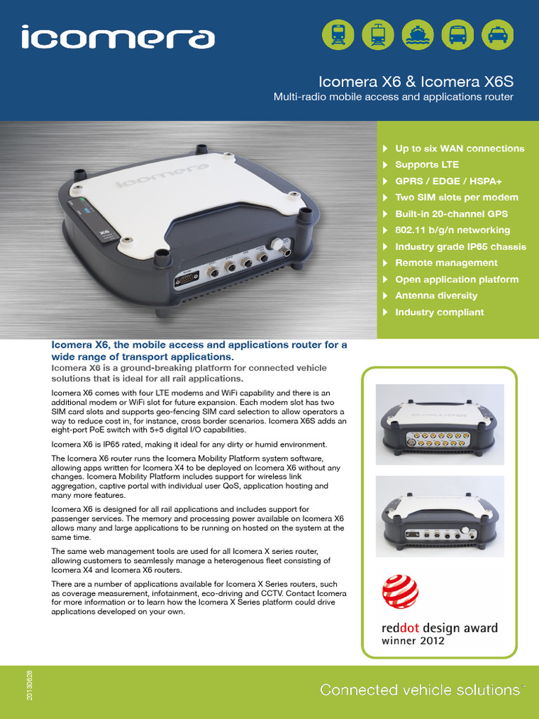 Icomera x6 Amp Icomera x6s | PDF | Wi Fi | Router (Computing)