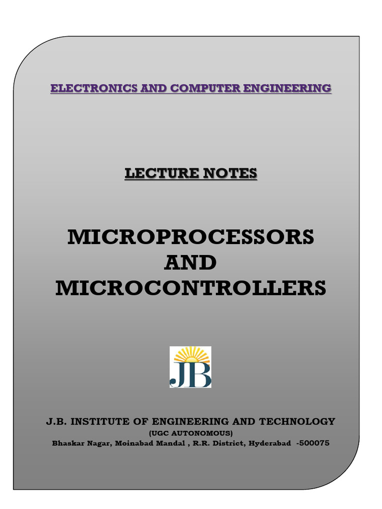 MPMC Notes Final | PDF | Electrical Engineering | Digital Electronics