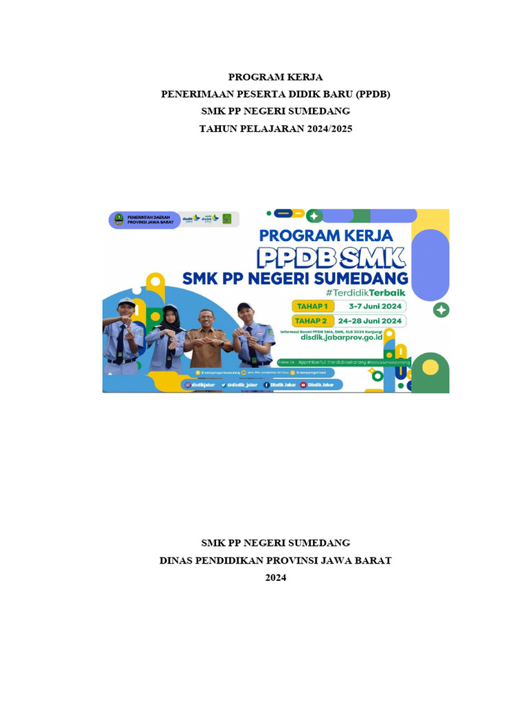 1 Program Kerja PPDB SMK PPN Sumedang | PDF | Karier & Perkembangan