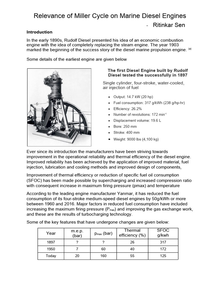 MILLER CYCLE | PDF | Internal Combustion Engine | Diesel Engine