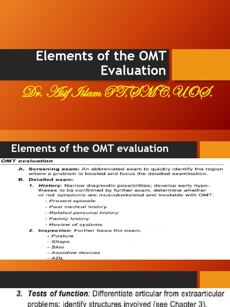 Elements of The Omt Evaluation Lect 15 | PDF | Medical Diagnosis ...