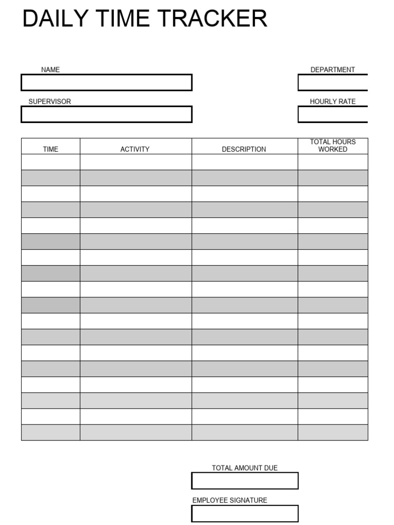 Daily Timesheet Template | PDF