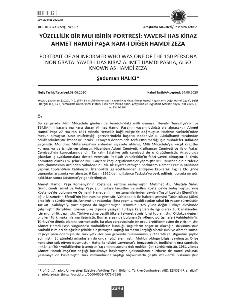 Kiraz Hamdi Paşa | PDF