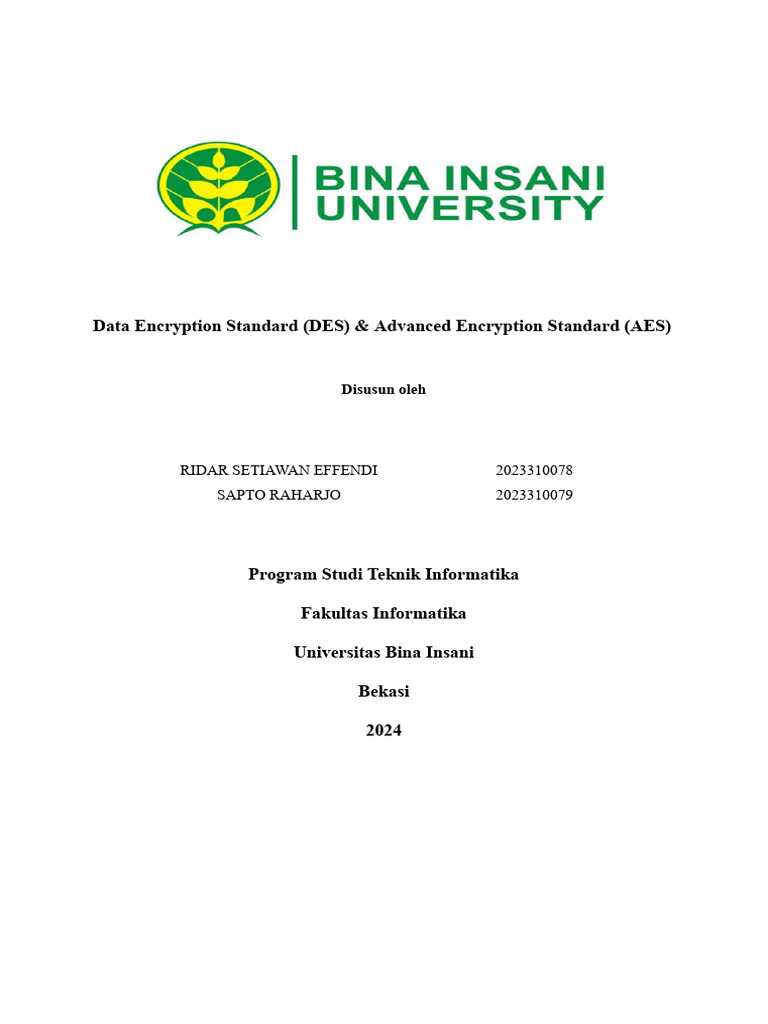 Perbandingan DES dan AES dalam Kriptografi | PDF | Komputer
